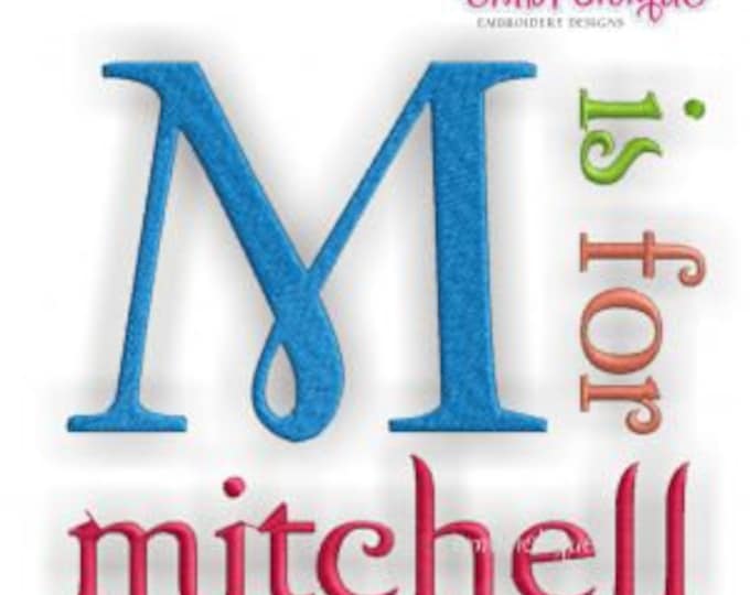 Mitchell Monogram Set Machine Embroidery Font Alphabet - Etsy
