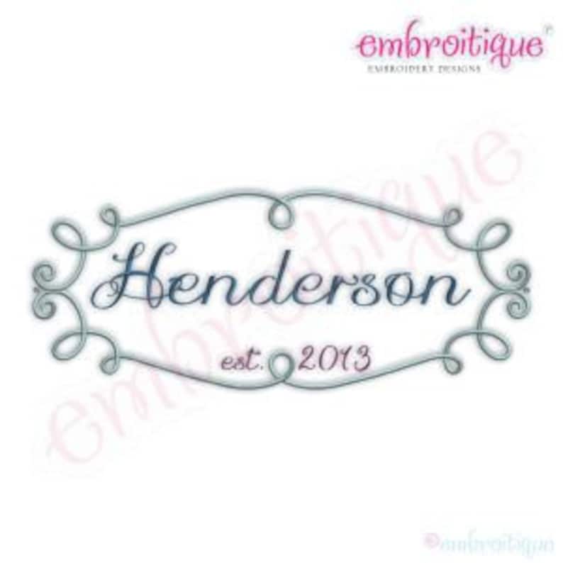 Henderson Monogram Font Frame- Instant Email Delivery Download Machine ...