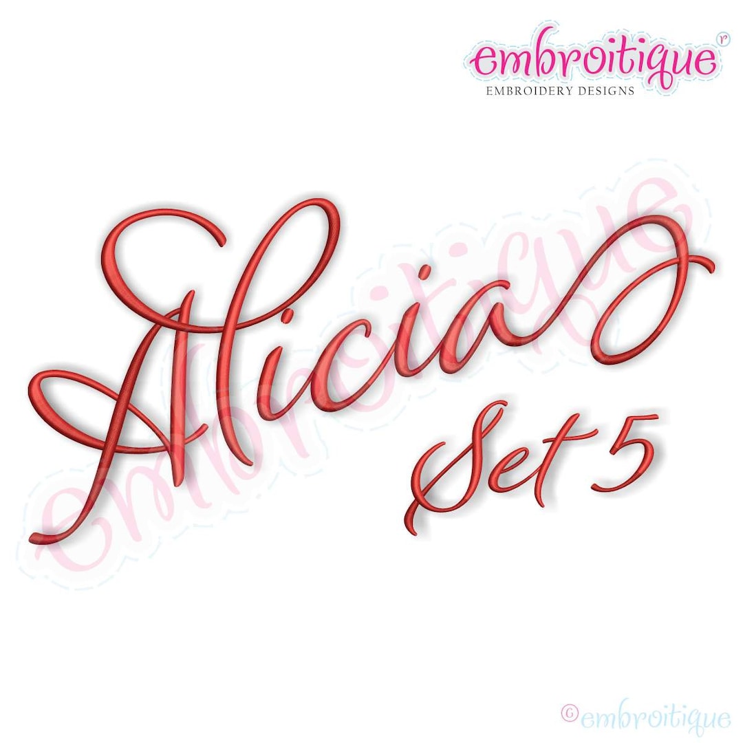 Alicia Calligraphy Monogram Set 5 - Embroitique Exclusive ...