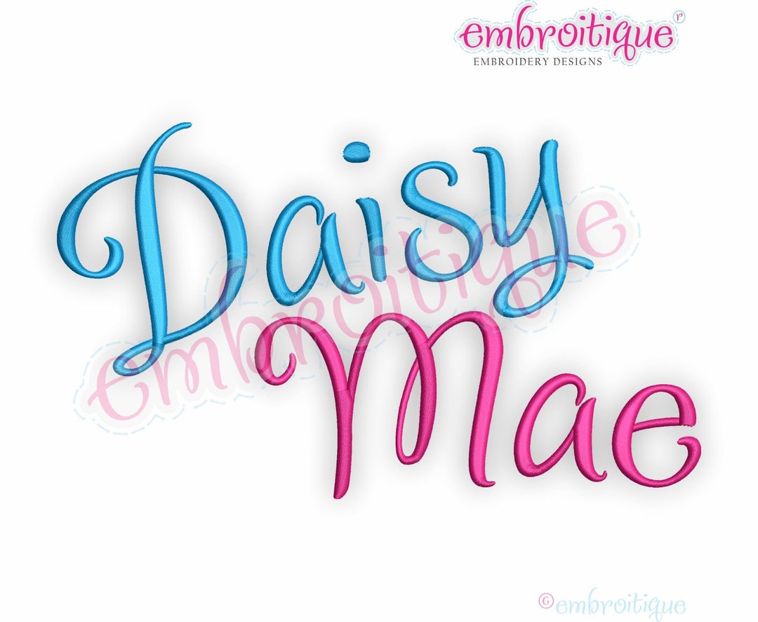 Daisy Mae Monogram Font - Bx Files Included - .5", 1", 1.5", 2", 2.5 ...