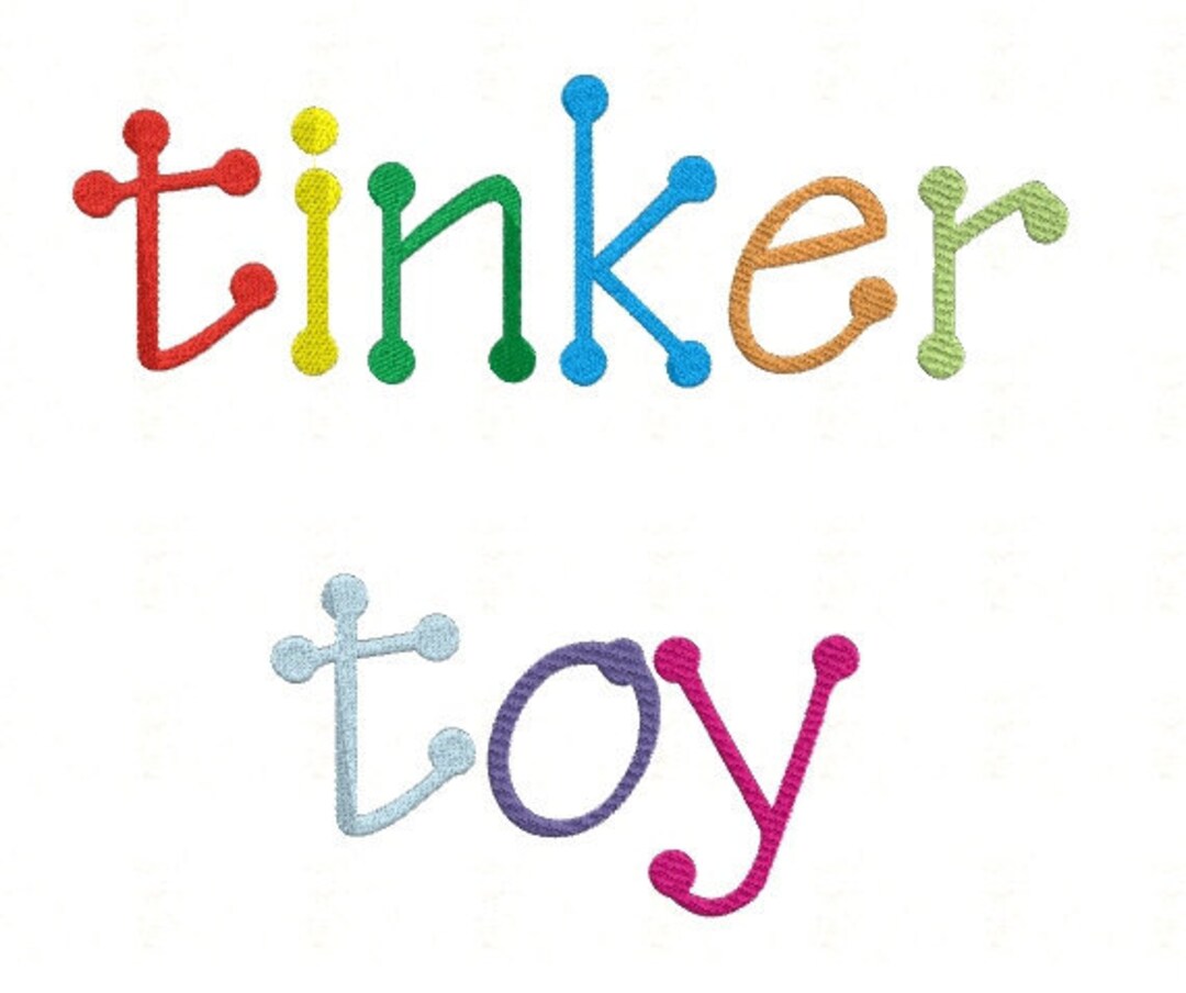 Tinker Toy Monogram Set - Machine Embroidery Font Alphabet Letters ...
