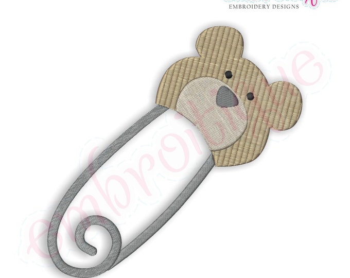 Baby Bear Safety Pin Instant Email Delivery Download Machine - Etsy