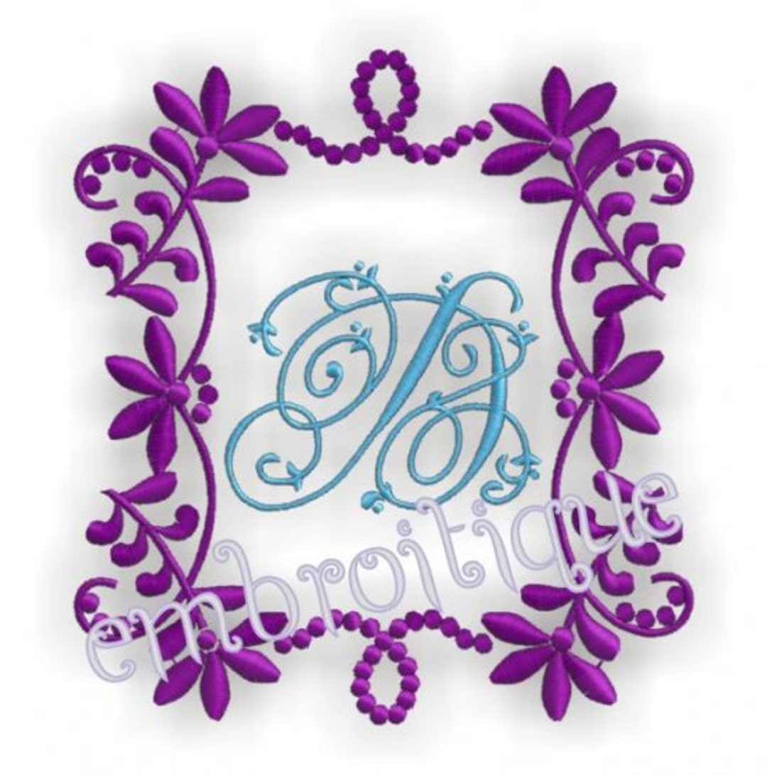 Vintage Garden Monogram Font Frame Decorative Border Initial ...