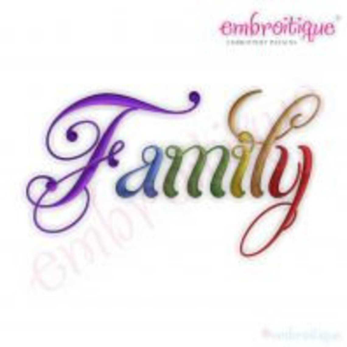 Family Script 5 Calligraphy Script Machine Embroidery Design | Etsy