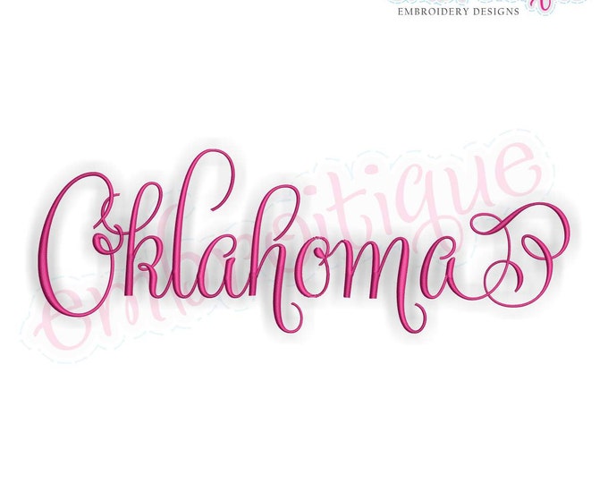 Oklahoma Calligraphy Fancy Script 3 Instant Download Machine - Etsy