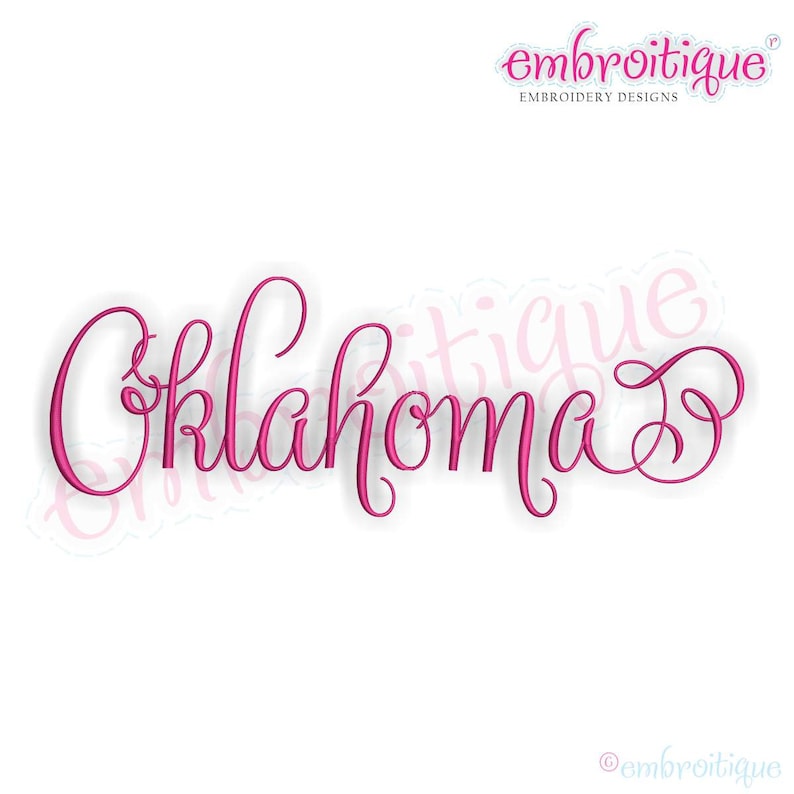 Oklahoma Calligraphy Fancy Script 3 Instant Download Machine | Etsy
