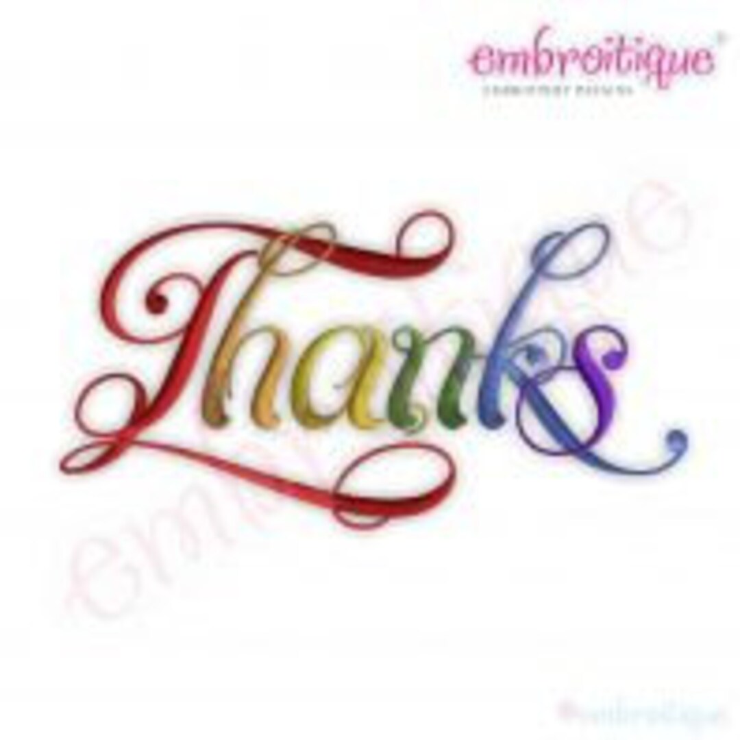 Thanks Script 5 - Instant Email Delivery Download Machine Embroidery ...