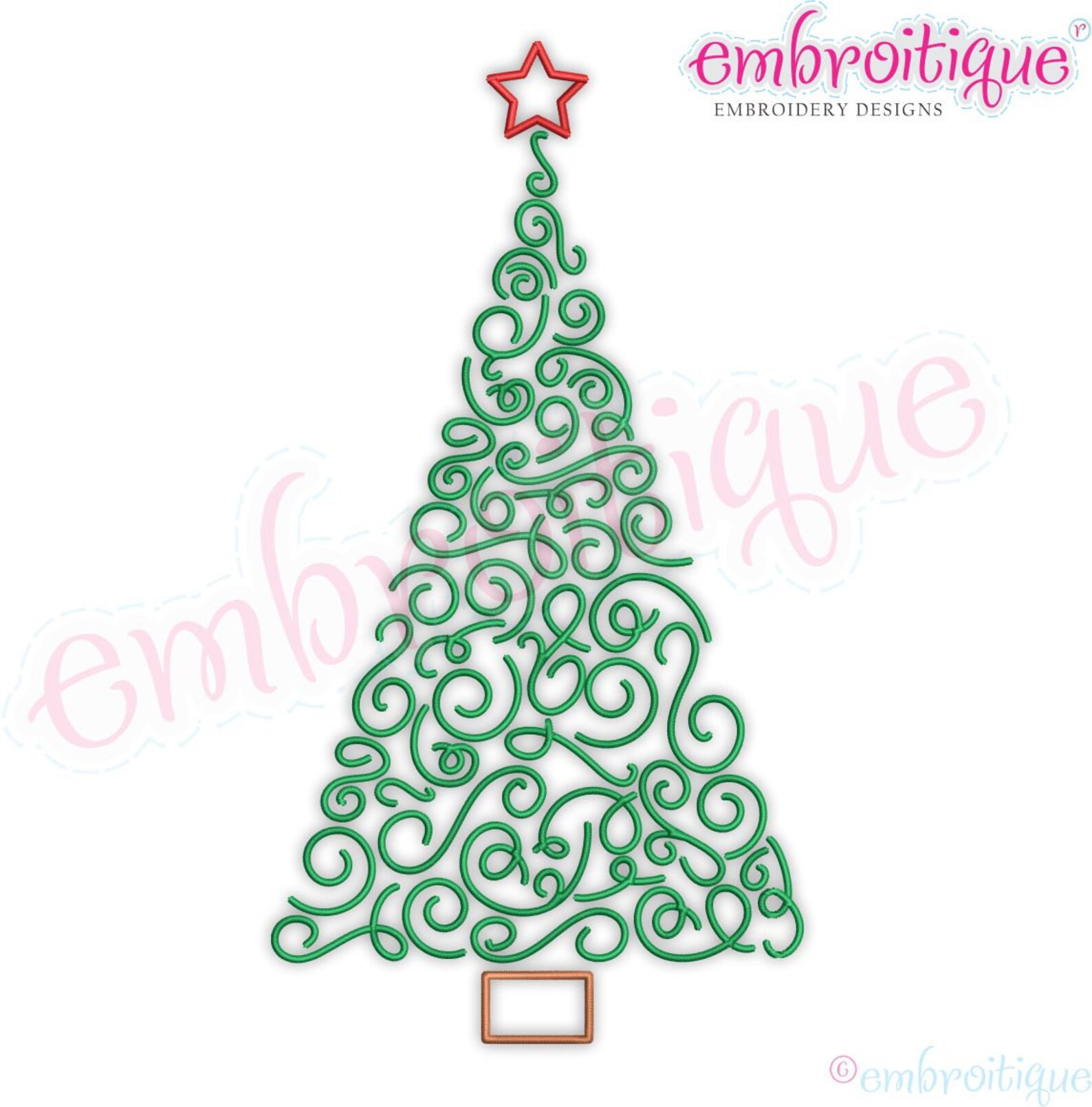 Twirly Curly Swirly Flourish Holiday Christmas Tree With Star | Etsy