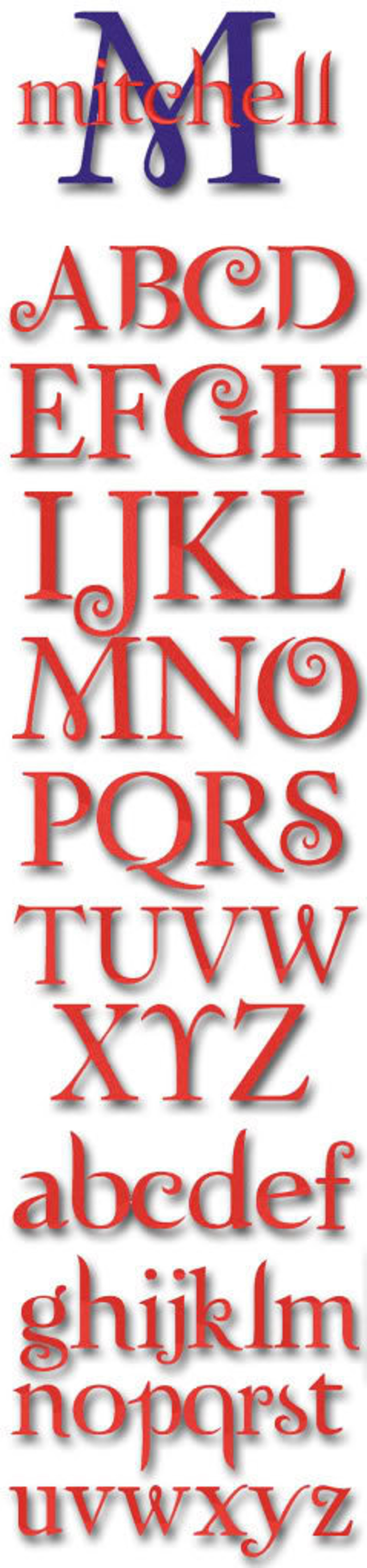 Mitchell Monogram Set - Machine Embroidery Font Alphabet Letters ...