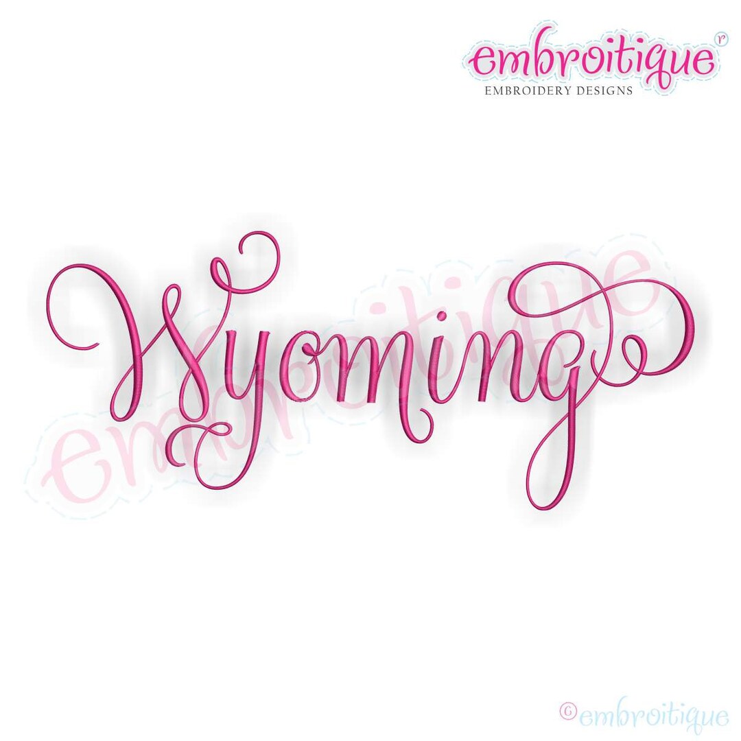 Wyoming Calligraphy Fancy Script 3 - Instant Download Machine ...