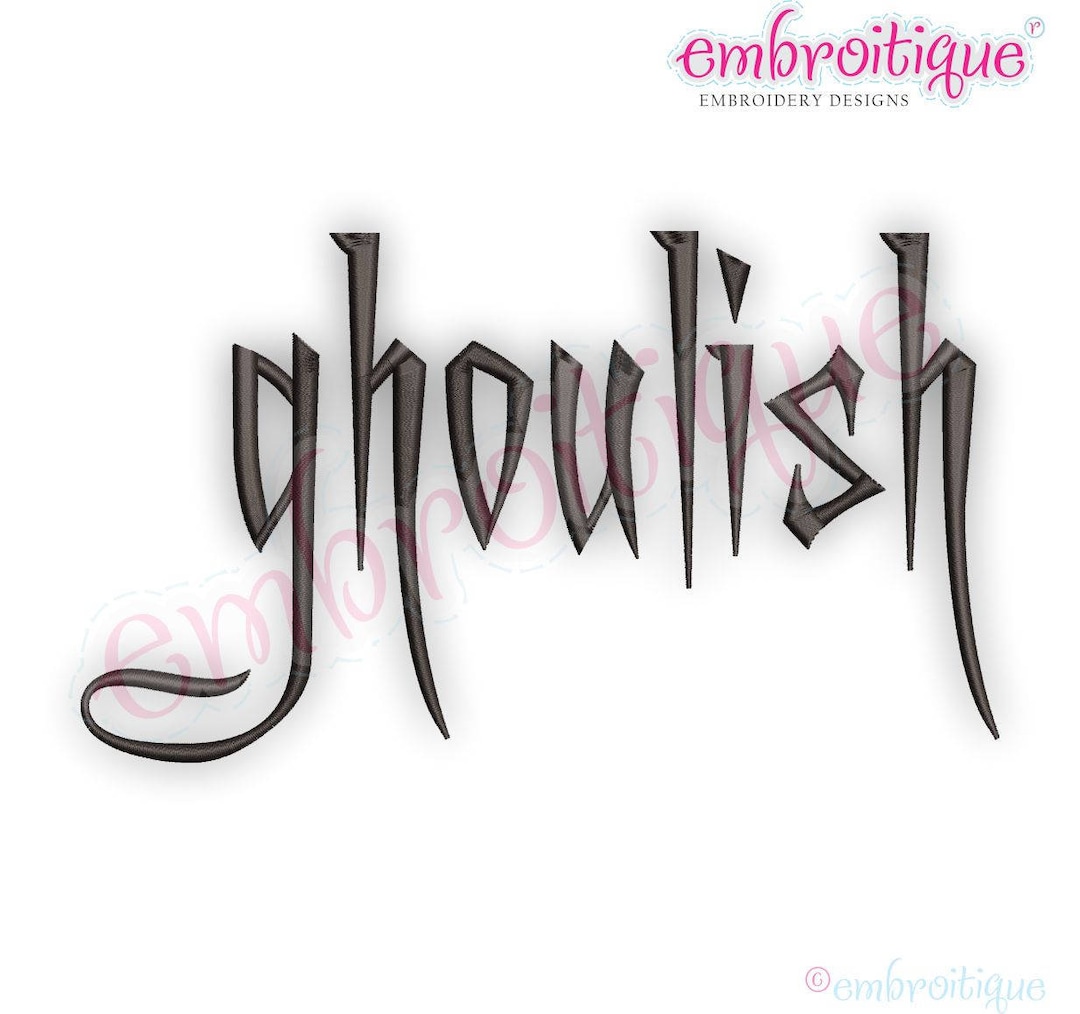 Ghoulish Halloween Monogram Font, Aa-zz 0-9, 1", 1.5", 2", 2.5", 3 ...