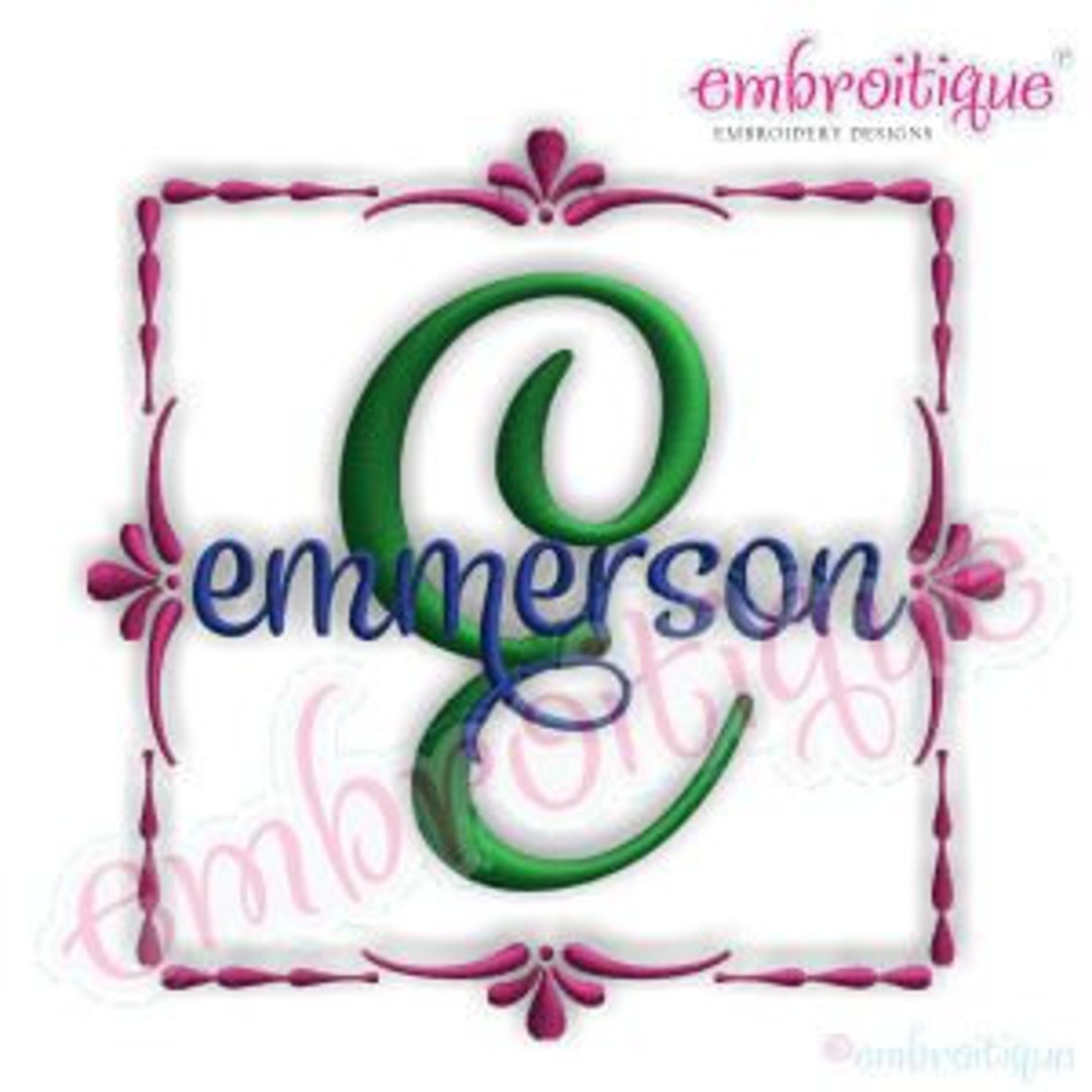 Emmerson Monogram Font Frame- Instant Download -digital Machine ...