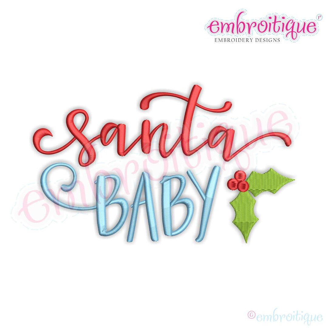 Santa Baby - Christmas - Holiday - Instant Download Machine Embroidery ...