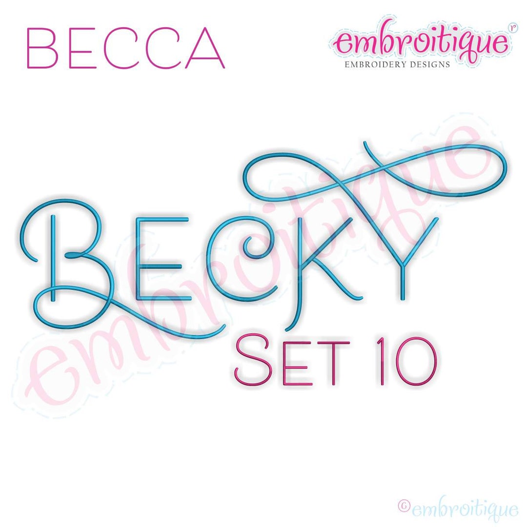 Becca Set 10 Curly Thin - Exclusive Monogram Alphabet Font - Instant ...