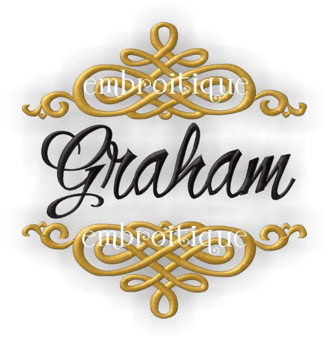 Graham Classy Swirl Font Frame - Antique Flourish Instant Download ...