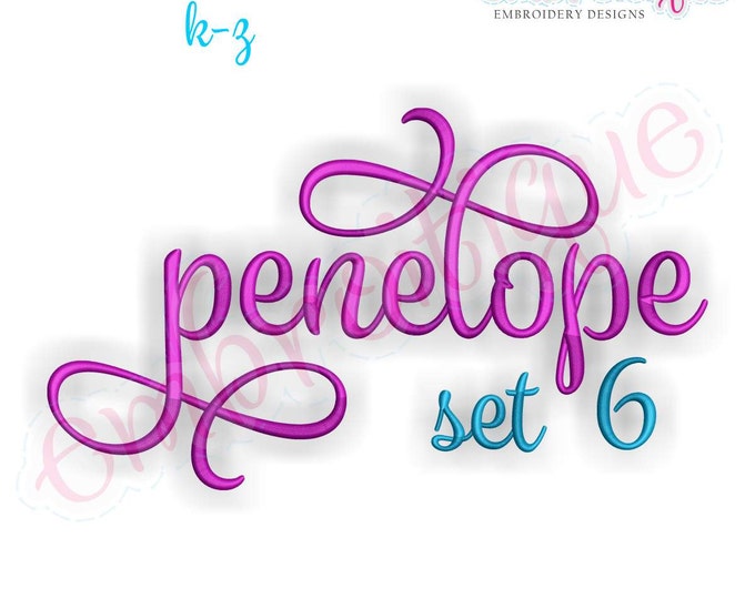 Penelope Set 6 Calligraphy Script Monogram Alphabet Font F - Etsy