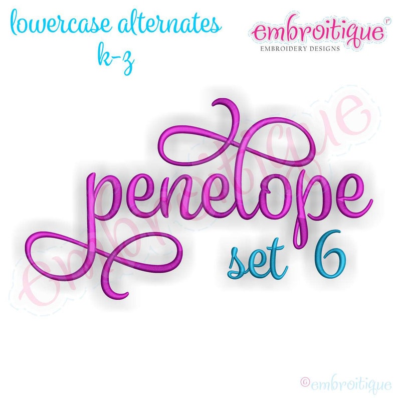 Penelope Set 6 Calligraphy Script Monogram Alphabet Font F - Etsy
