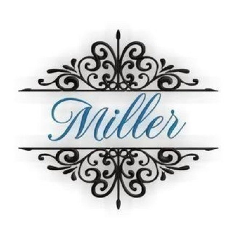Miller Monogram Font Frame Beautiful Classy Ornate | Etsy