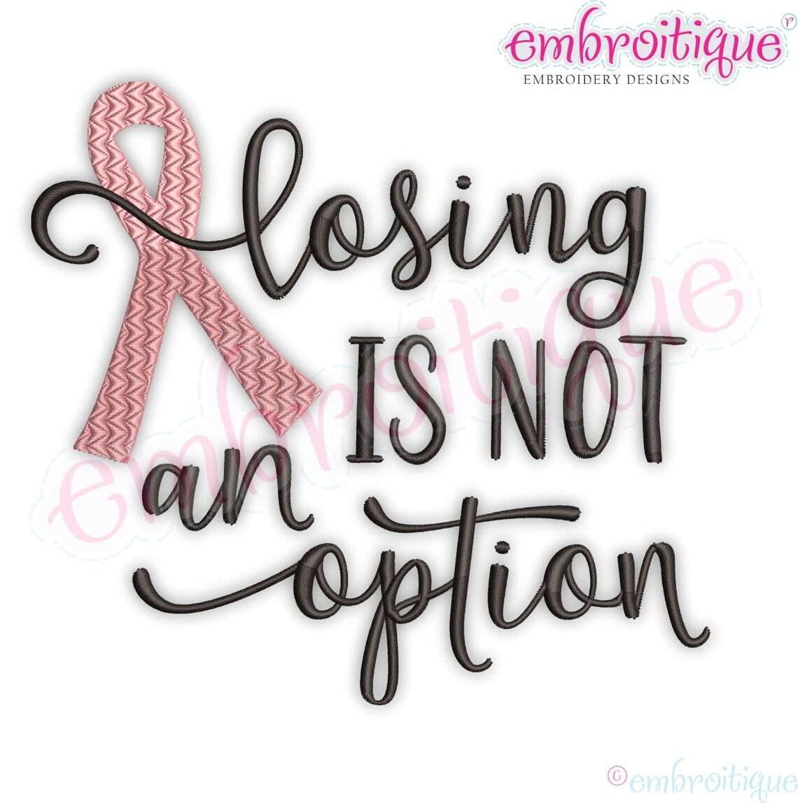 Losing is Not an Option Breast Cancer Awareness Ribbon Fill | Etsy