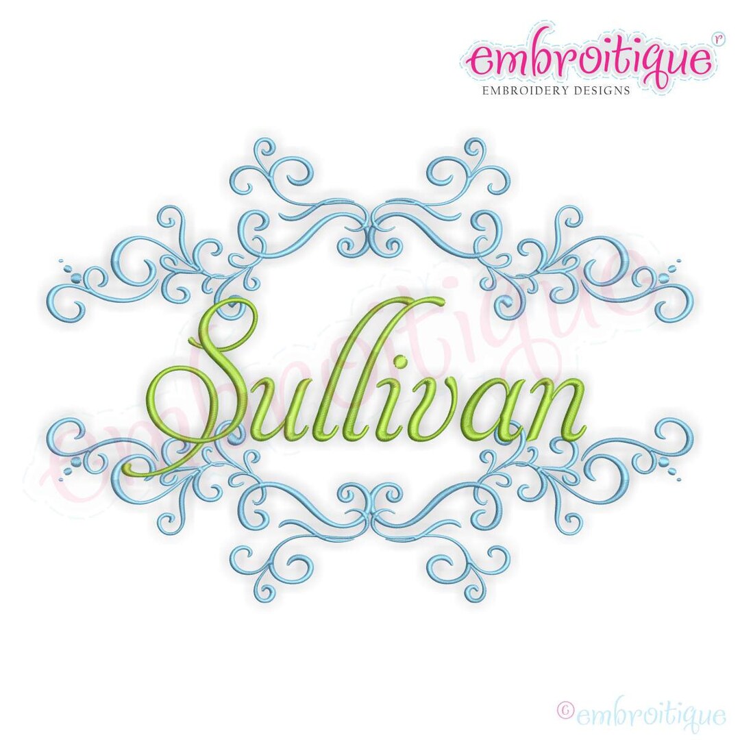 Sullivan Vintage Flourish Font Frame -instant Download Machine ...