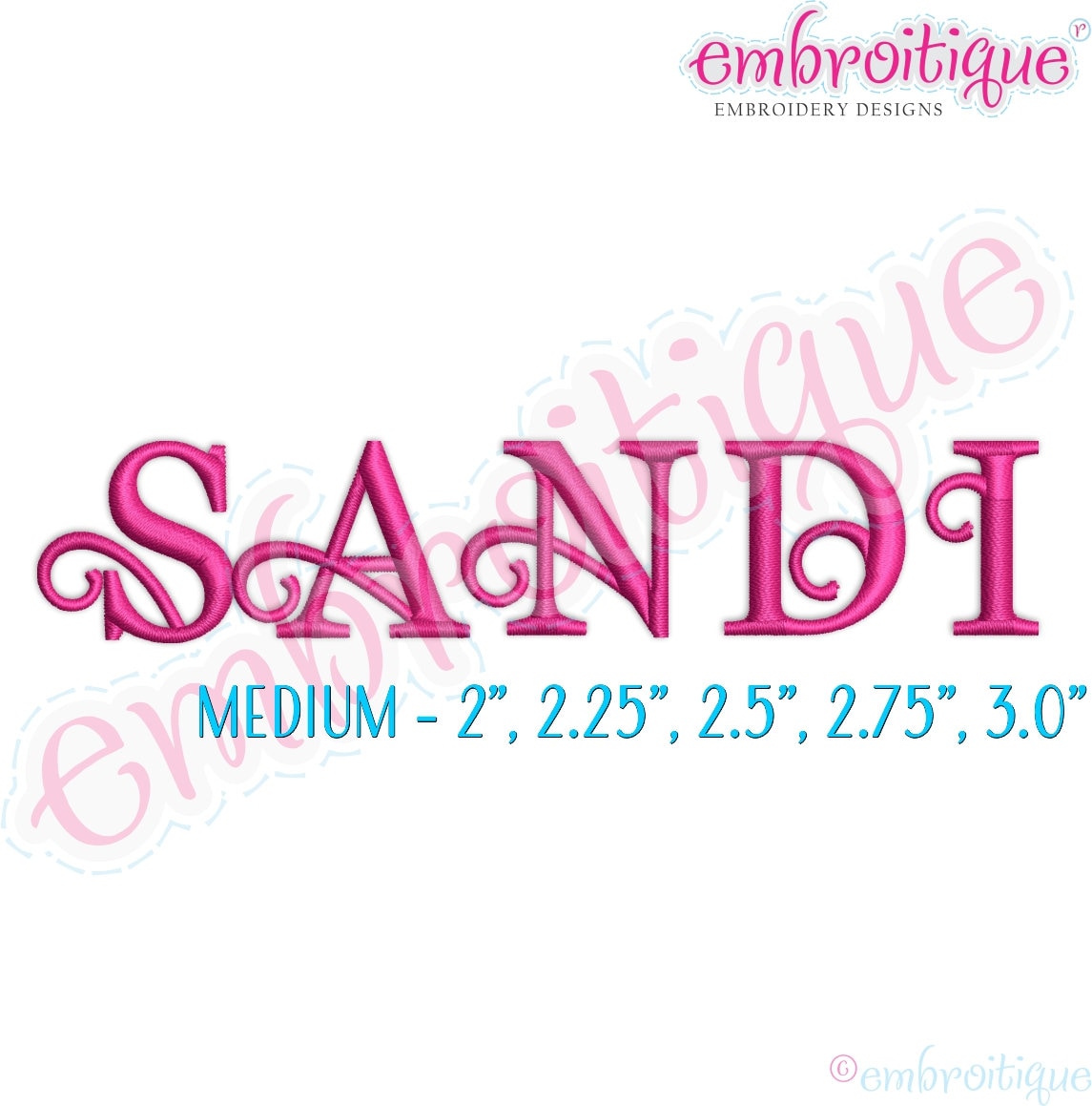 Sandi Monogram Font Curly Classic Upright MEDIUM BX Files | Etsy