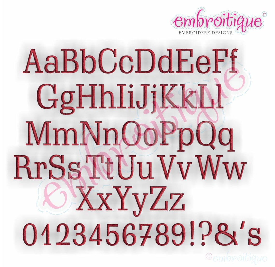 Robinson Monogram Font Set - Small- Machine Embroidery Font Alphabet ...