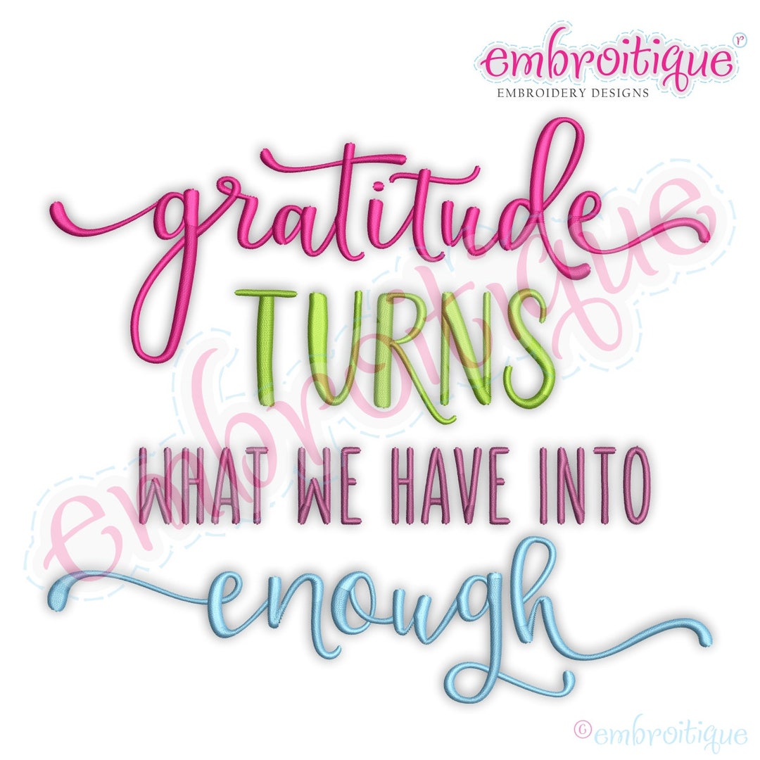 Gratitude Turns What We Have Into Enough- Family Thanksgiving -instant ...