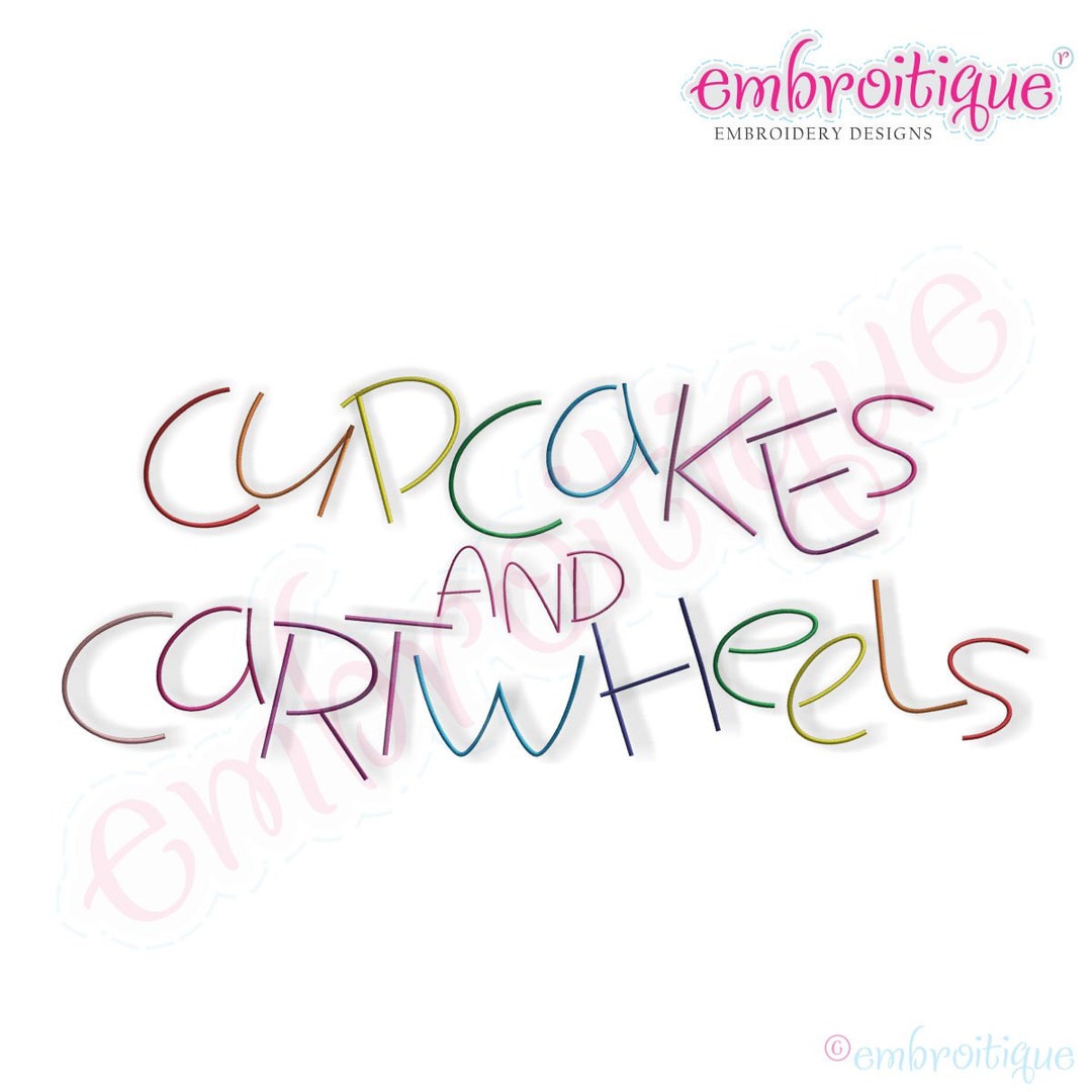 Cupcakes & Cartwheels Monogram Font Set- BX Files Included- Machine ...