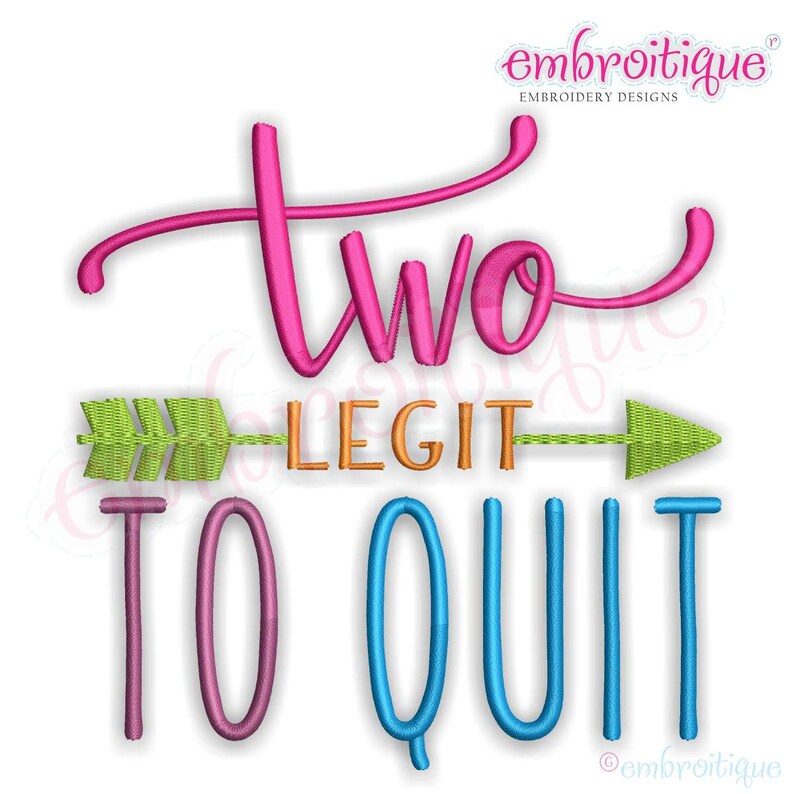 TWO Legit to Quit - MC Hammer Boy or Girl Second 2nd Happy Birthday ...