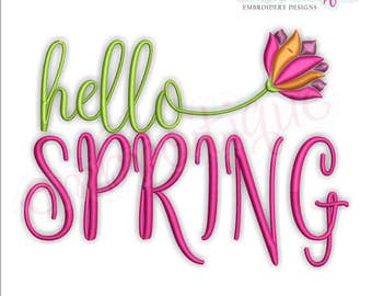 Machine Embroidery Design Embroidery Hello Spring INSTANT DOWNLOAD - Etsy