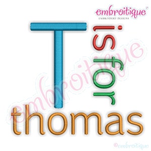 Thomas Whimsical Cute Handwriting Machine Embroidery Monogram Alphabet ...