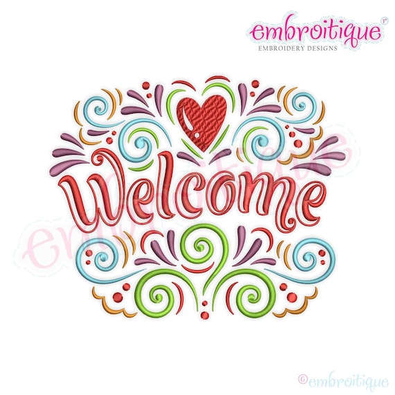 Welcome Fancy Flourish Frame With Heart Beautiful Home Decor | Etsy