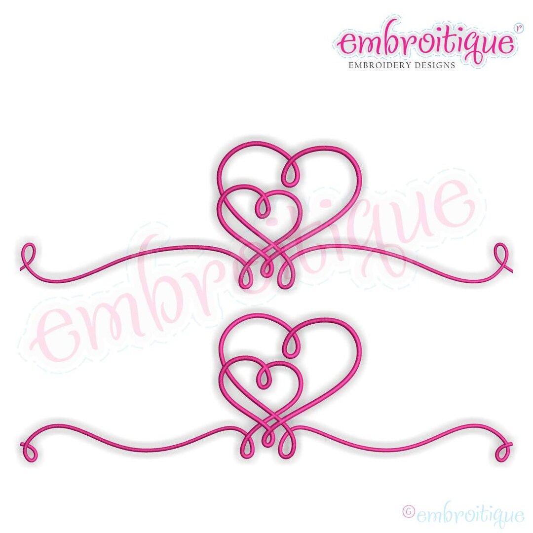 Double Heart Doodle Border Font Frame - Love Valentine Wedding Marriage ...