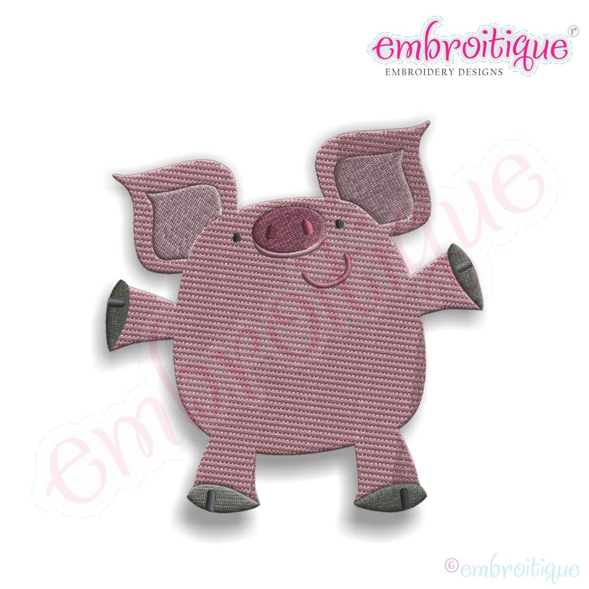 Chubby Farm Animals Pig Fill Stitch Instant Email Delivery - Etsy