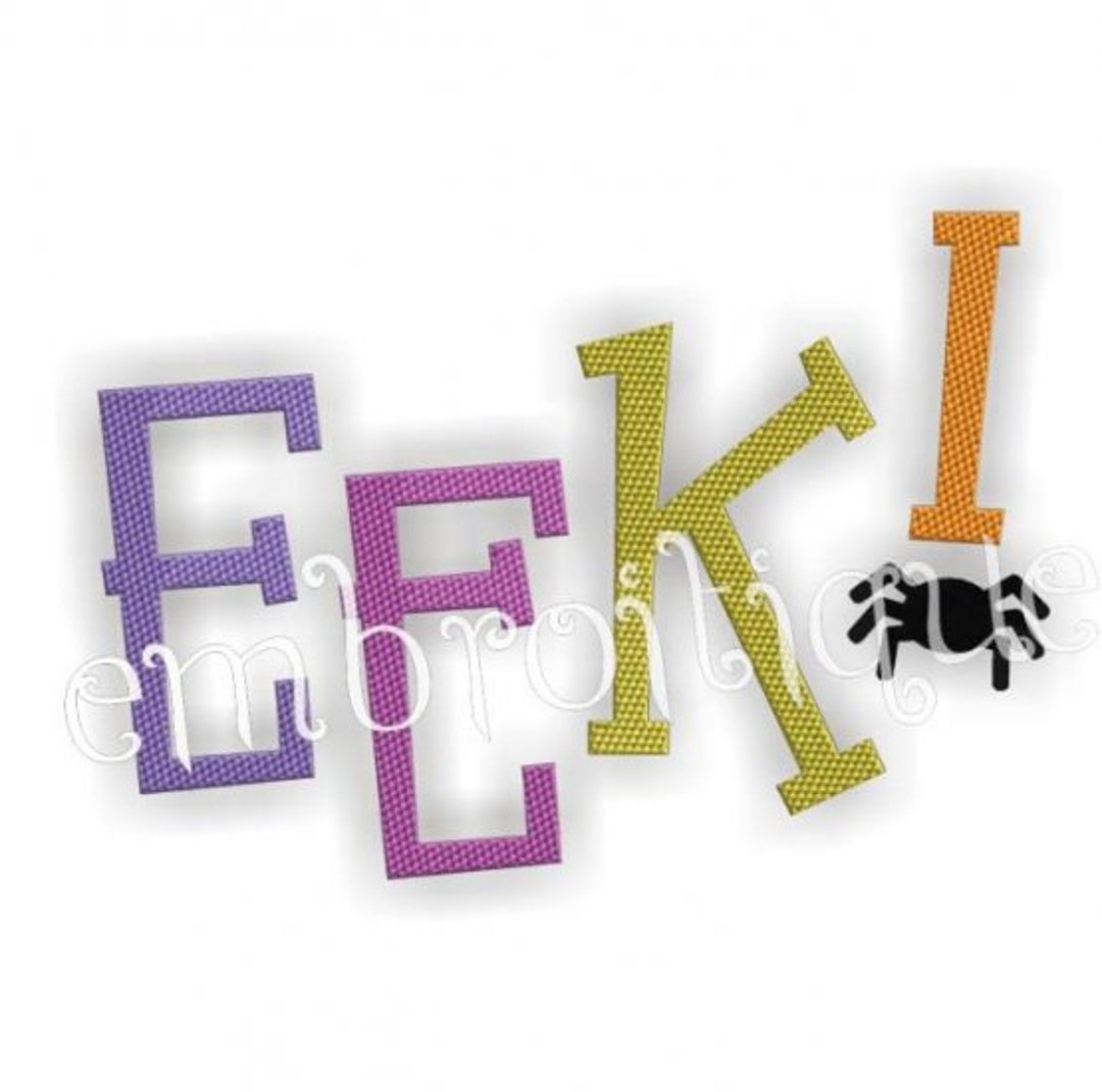 Eek Halloween Words Instant Email Delivery Download Machine Embroidery ...