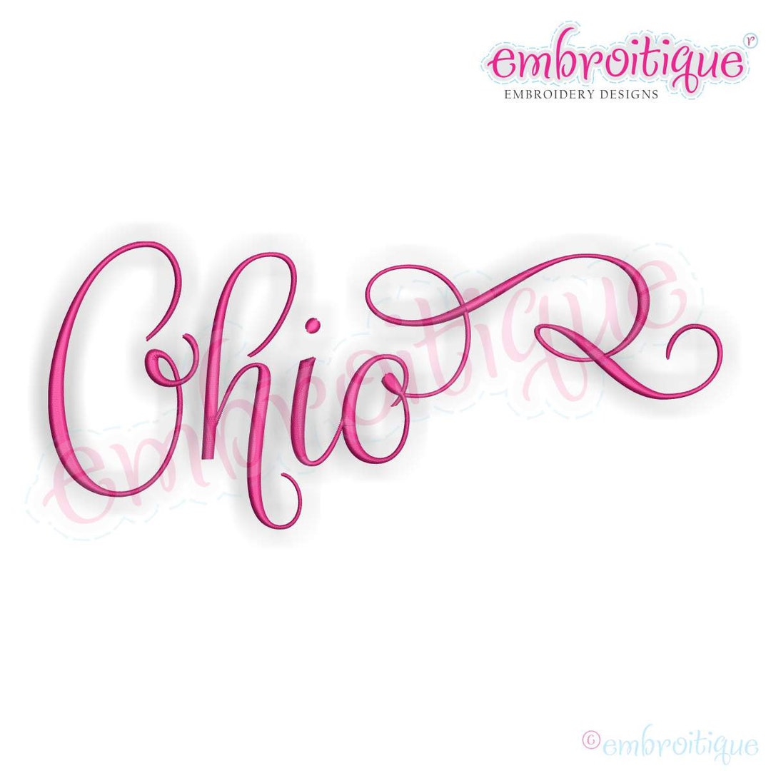 Embroitique Ohio Calligraphy Fancy Script USA United States Machine ...