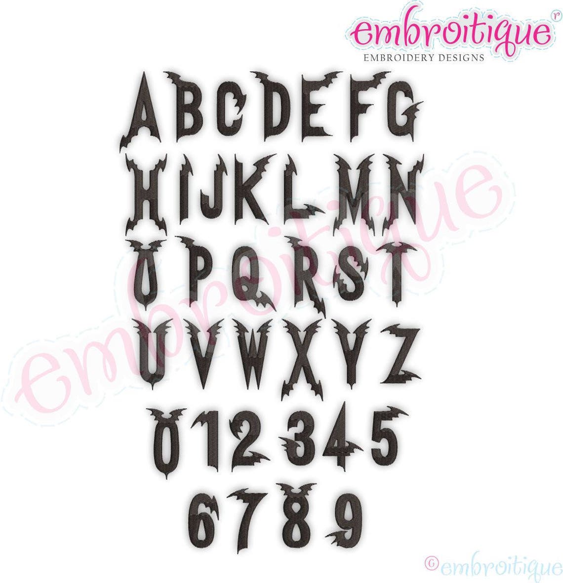 Batwing Bat Halloween Font-1 2 3 4 | Etsy