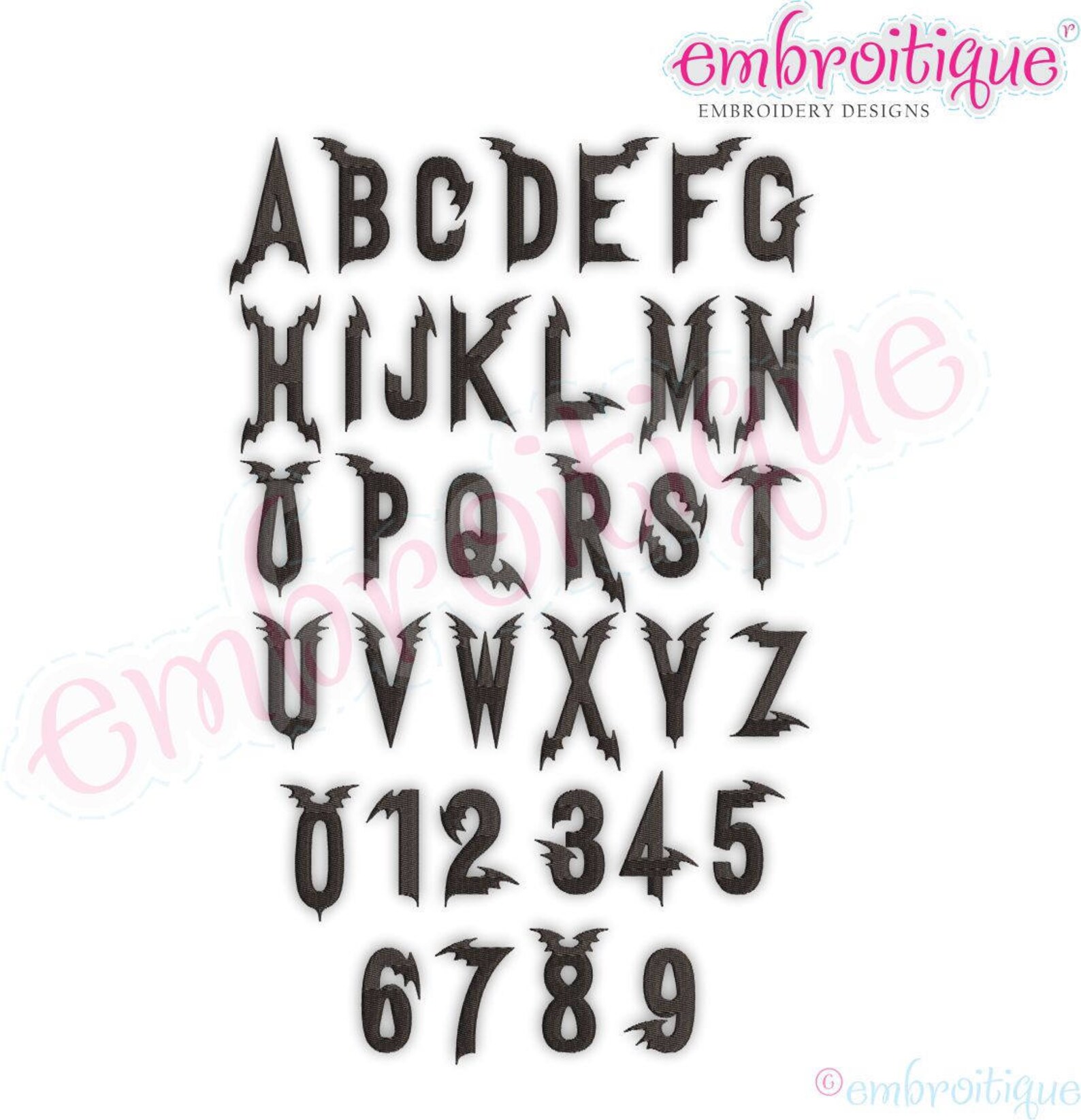 Batwing Bat Halloween Font-1 2 3 4 | Etsy