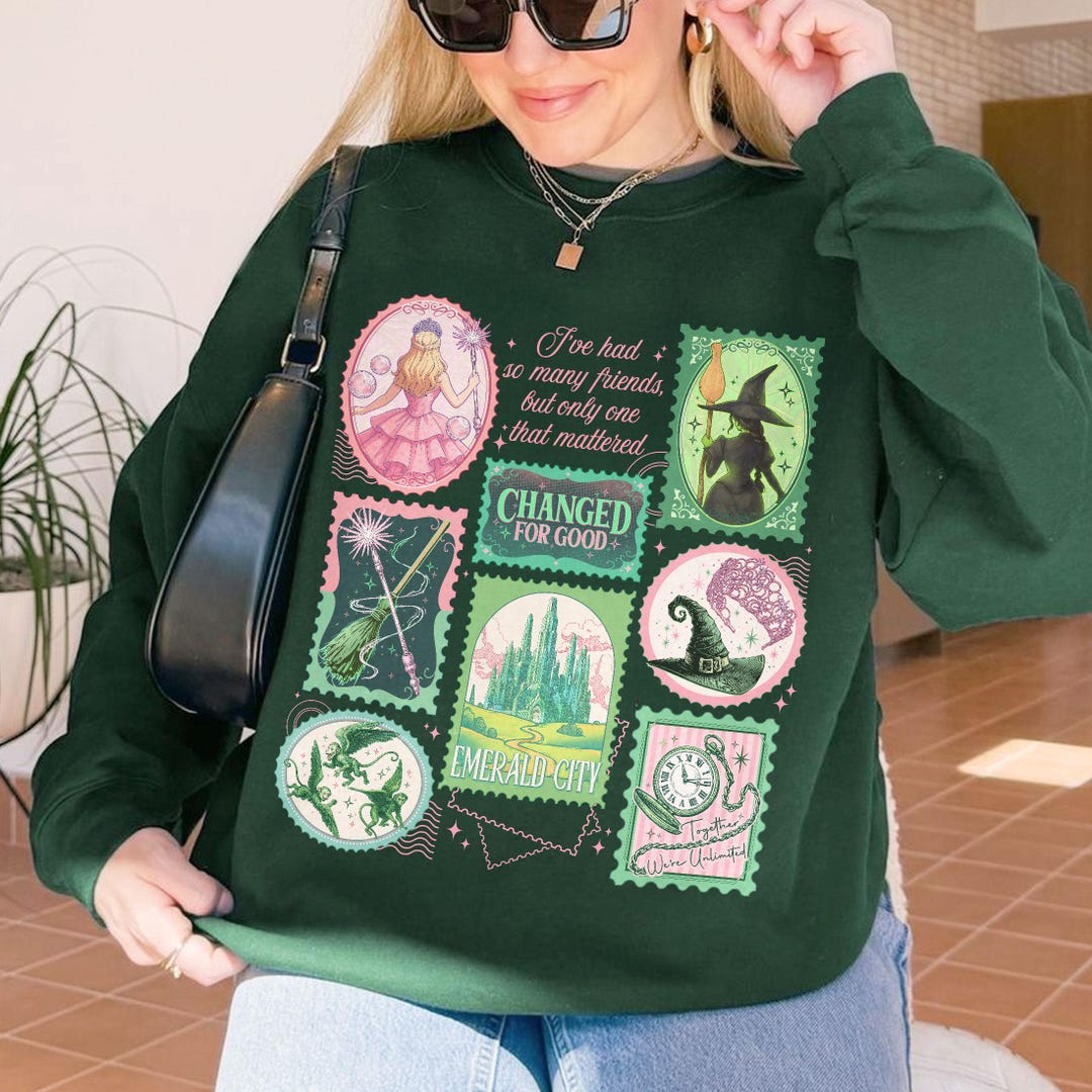 Wicked Changed for Good Stamps Sweatshirt, Wizard Defying Gravity T ...