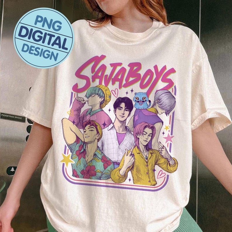 Saja Boys Boy Band Digital Download, Kpop Demon Inspired Movie PNG File, Bootleg Retro Movie ...