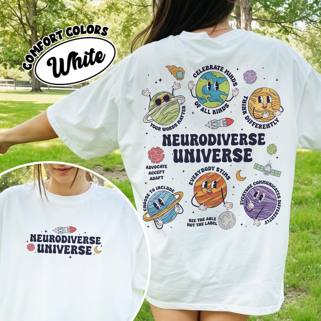 Neurodiverse Universe Comfort Colors Shirt, Autism Awareness Shirt ...