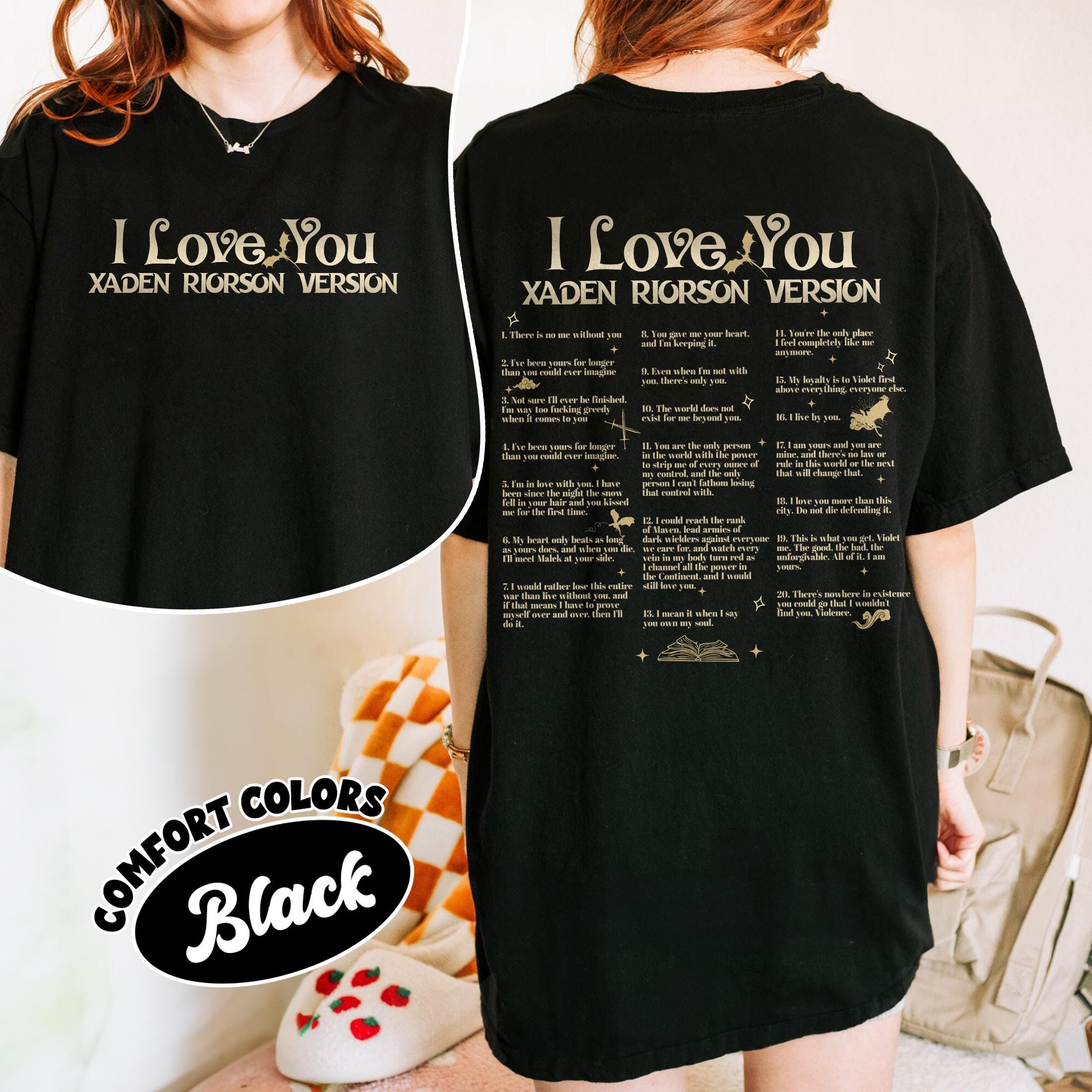 Xaden Riorson Quote Comfort Colors Shirt, Fourth Wing Book Quotes ...