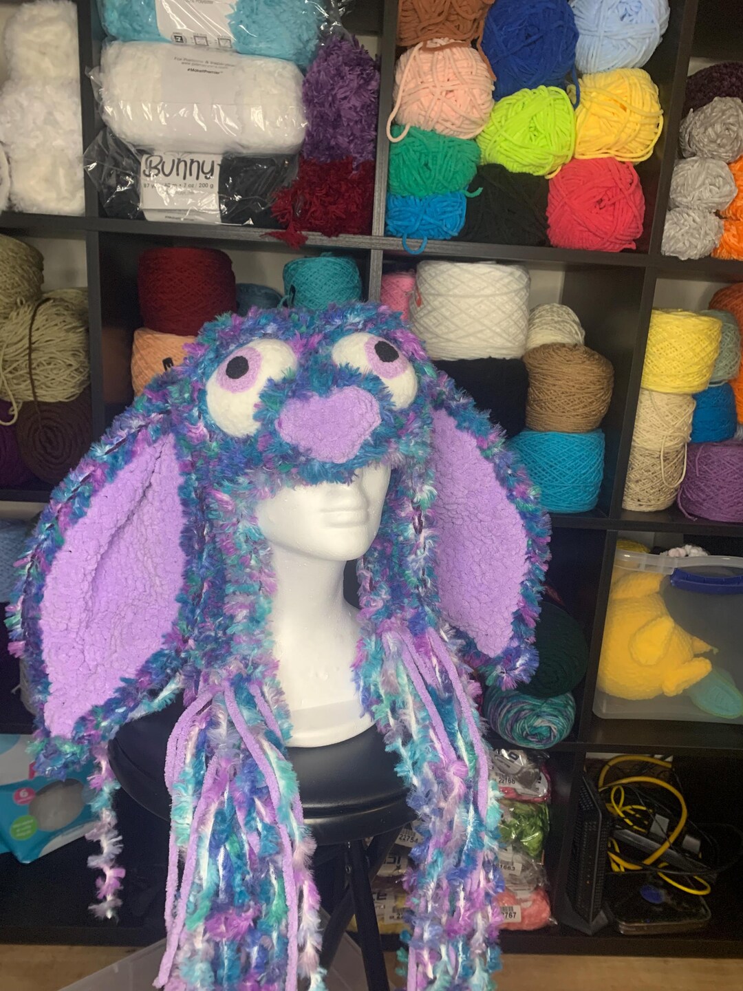 Purple and Teal Bat Hat - Etsy