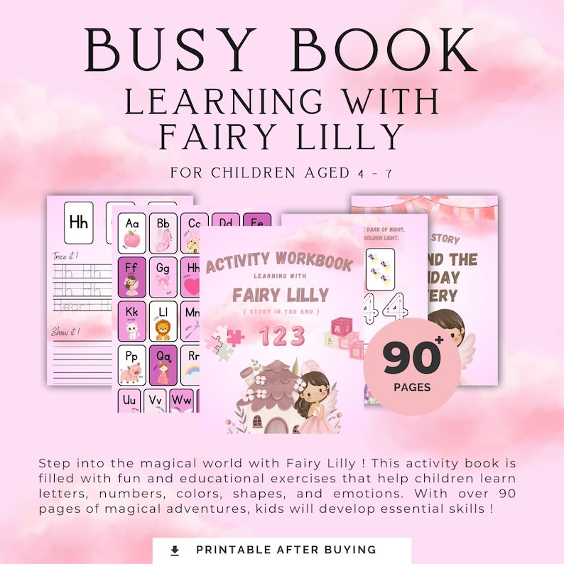 Learning With Fairy Lilly, Printable Busy Book - Puzzles, Colors ...