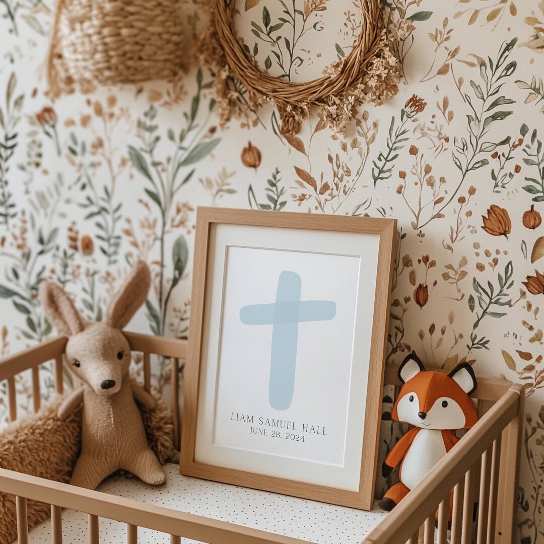 Custom Cross Print, Christian New Baby Print, Christian Nursery Print ...