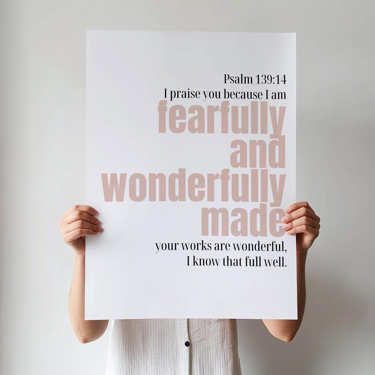 Fearfully and Wonderfully Made, Psalm 139 Scripture Print, Christian ...