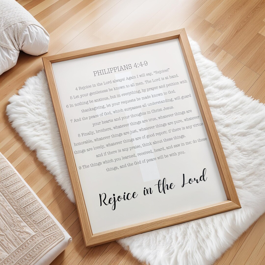 Philippians Wall Print, Scripture Gift for Her, Christian Home Decor ...
