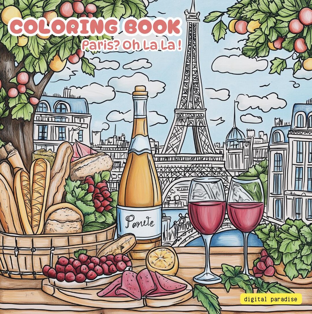 Paris,oh La La : A Coloring Book for Kids & Adults, Simple,coloring ...