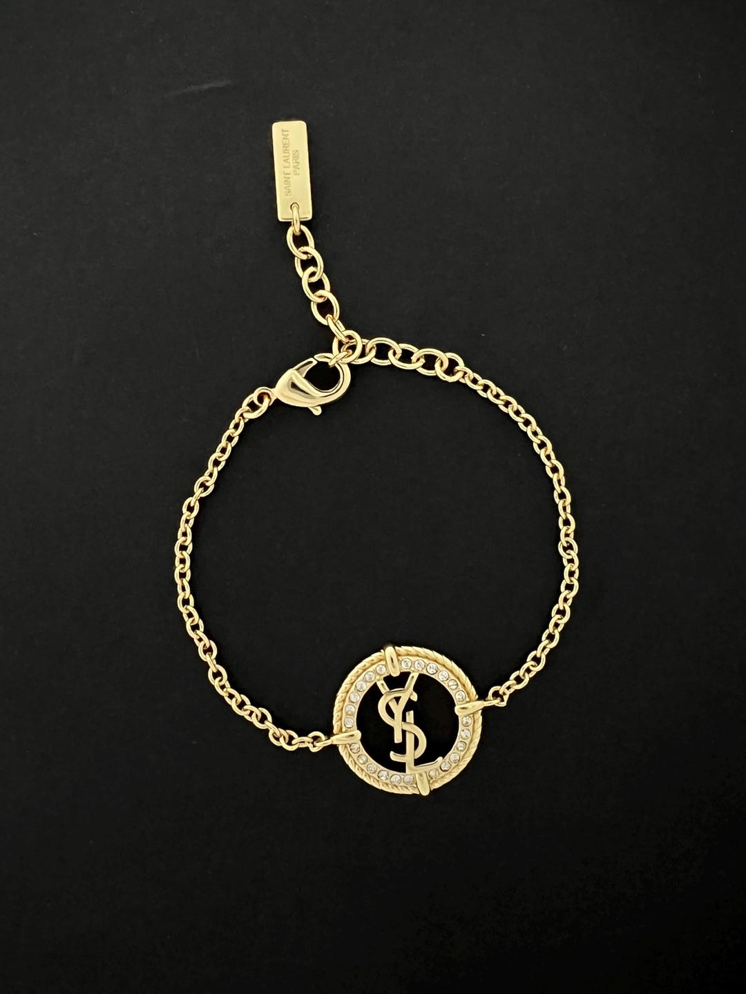 Vintage Yves Saint Laurent VTG YSL 14K Gold Plated Charm Bracelet - Etsy