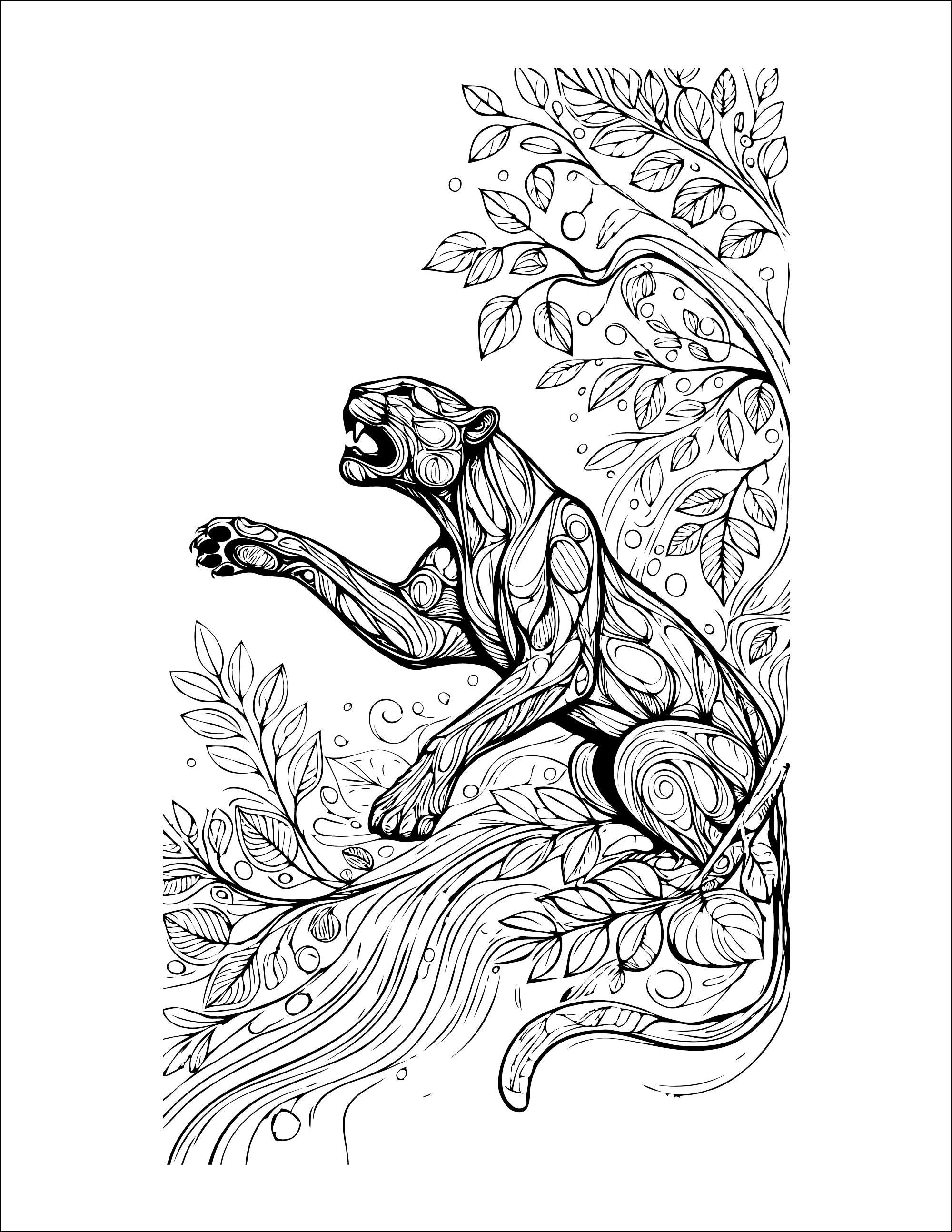 Coloring Pages, Printable Animal Coloring Book, Abstract Animal ...